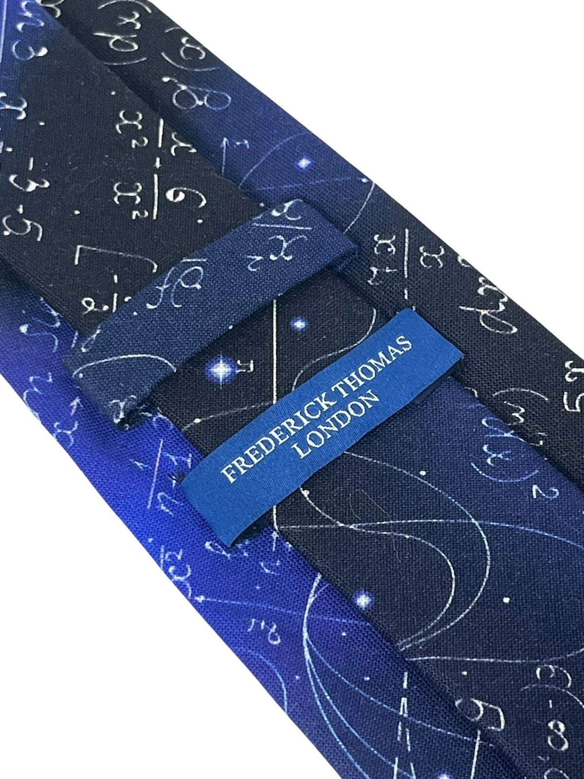 Frederick Thomas navy dark blue tie starry sky maths equations algebra ...