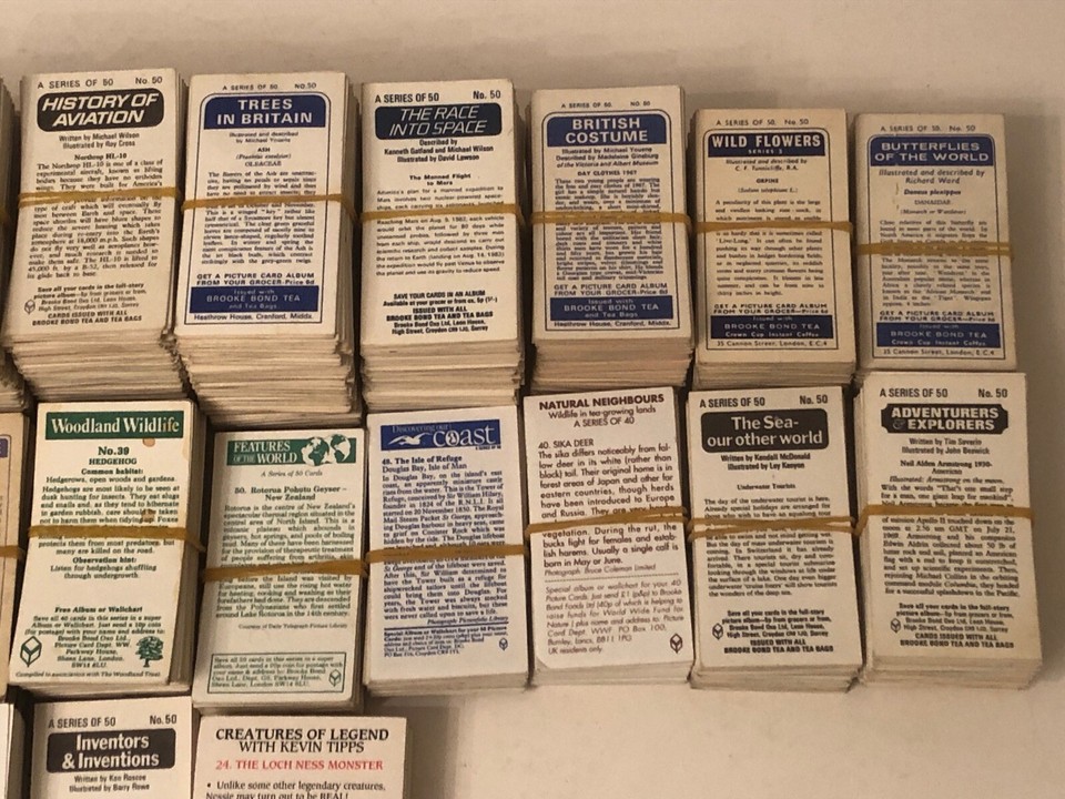 Job lot Brooke Bond PG Tips Cards, some sets complete, Multiples, 2KG ...