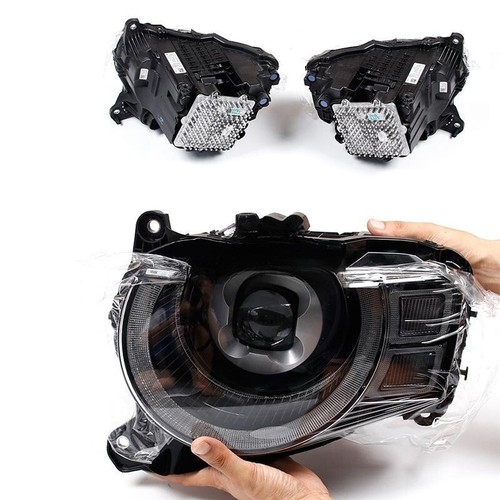 Pair LED Headlights Upgrade Front Lamps For Land Rover Defender 90/110 ...