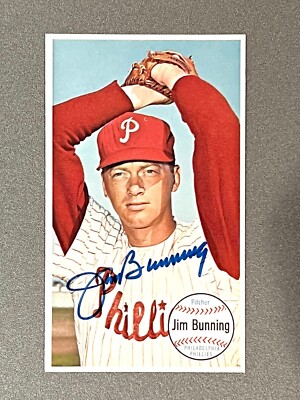 Jim Bunning, Phillies, 1964 Topps Giant Card #10, Autographed, HoF, d ...