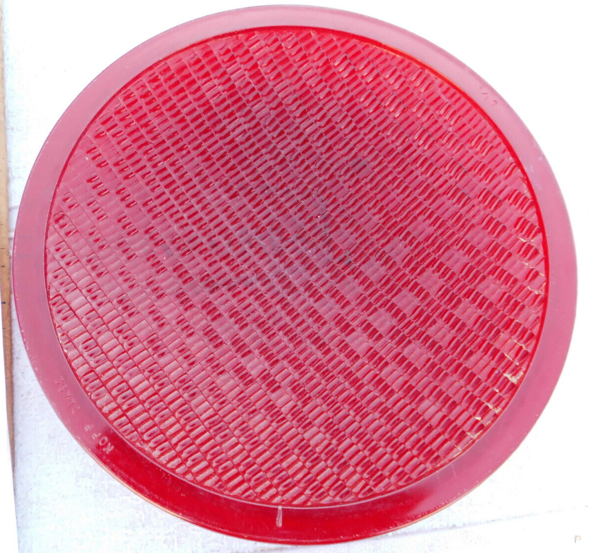 VINTAGE GE / KOPP RED 8-3/8" GLASS CONVEX TRAFFIC LIGHT LENS. | eBay