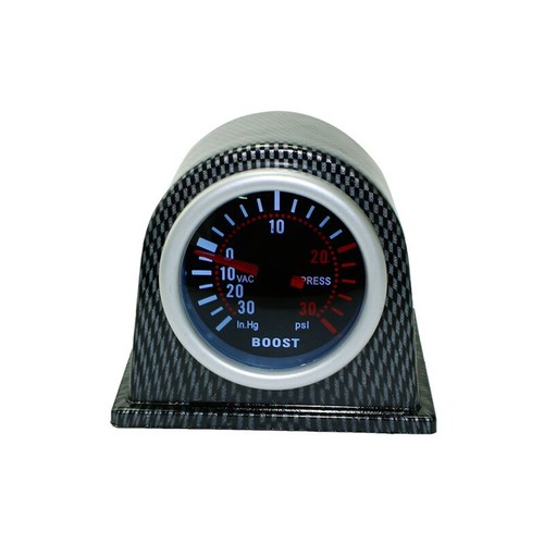 52mm PSI Turbo Boost Gauge LED Digital Pointer Meter Carbon Fiber Pod ...