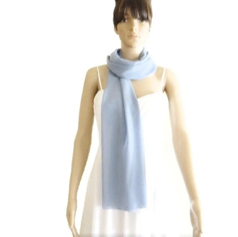 Light Dusty Blue Wrap Scarf. Long Scarf. Soft Chiffon Shawl. Handmade ...