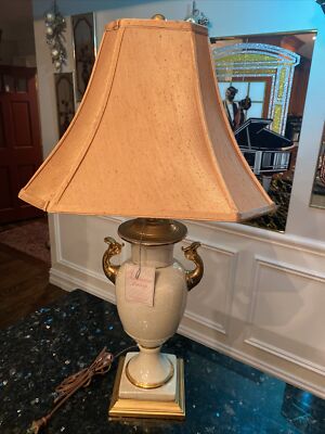 Porcelain /Brass vase Table Lamp With Shade By Reliance Lamp CO.USA | eBay