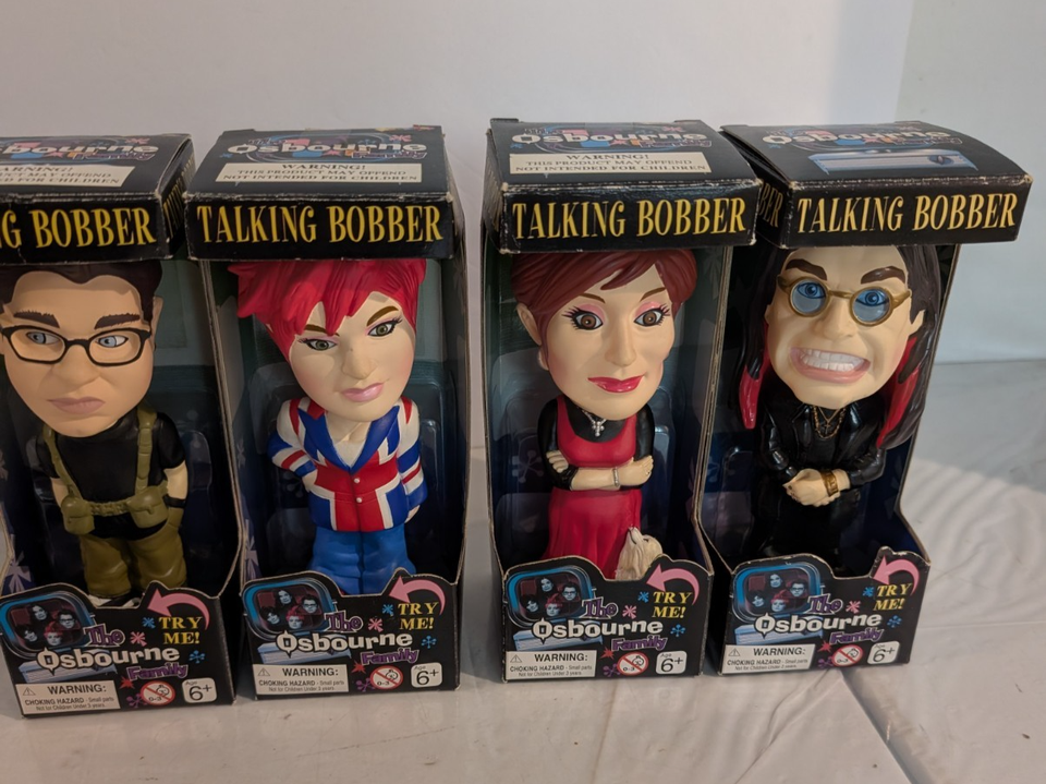 The Osbourne Family Talking Bobbers Set Of 4 Ozzy Sharon Jack Kelly Not ...