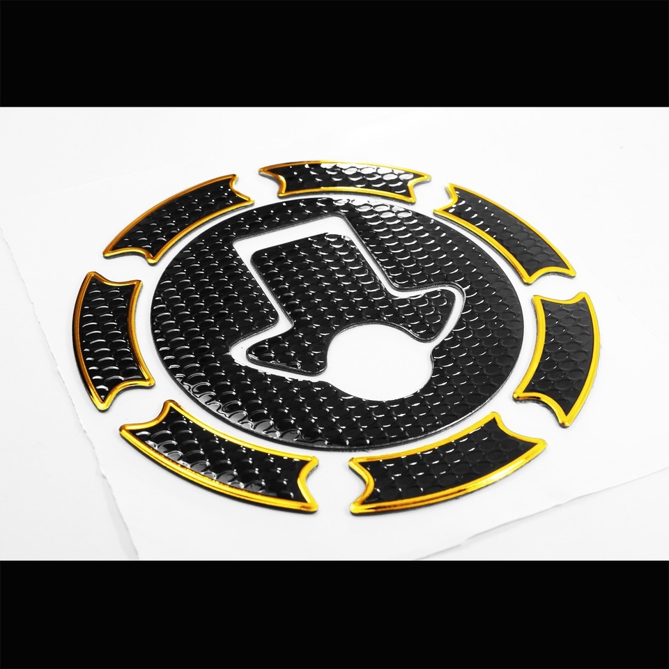 NINJA 500/ZX-6R/7R/9R-11R PERFORATE BLACK&CHROME GOLD GAS CAP FUEL LID ...