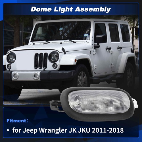 Rear Dome Light Assembly with Lens & LED Bulb for Jeep Wrangler JK JKU ...