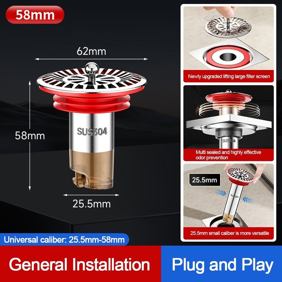 Anti Odor Removable Seal Stopper Sewer Strainer Plug Water Drain ...