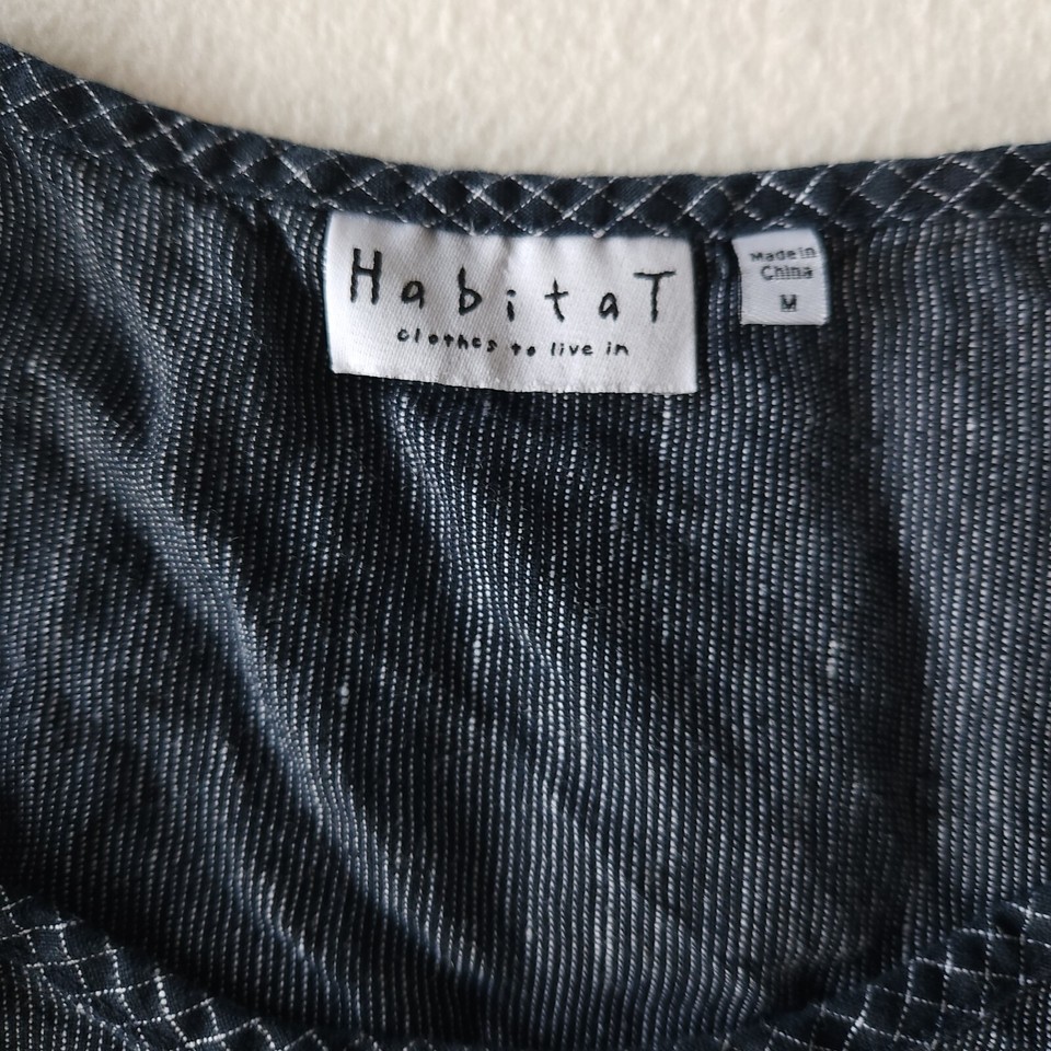 Habit Linen Tank Top Medium Women's Black white | eBay