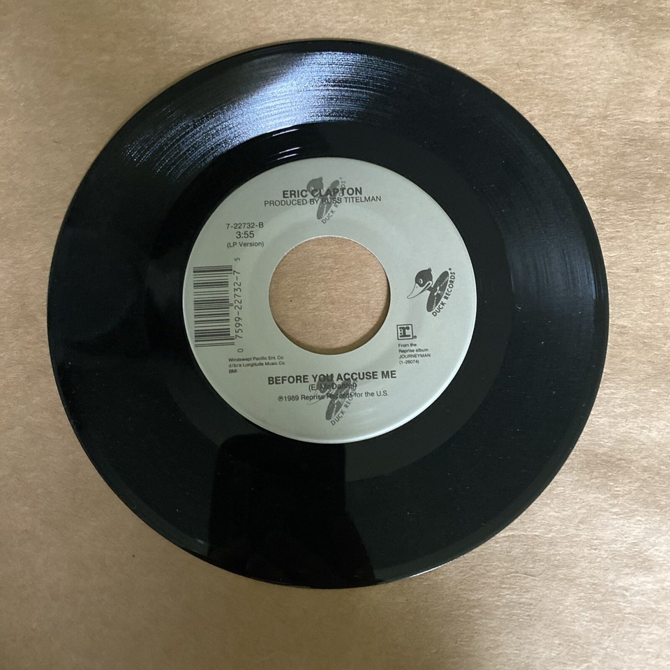 Eric Clapton - Before You Accuse Me / Pretending - 45 RPM Vinyl Record ...