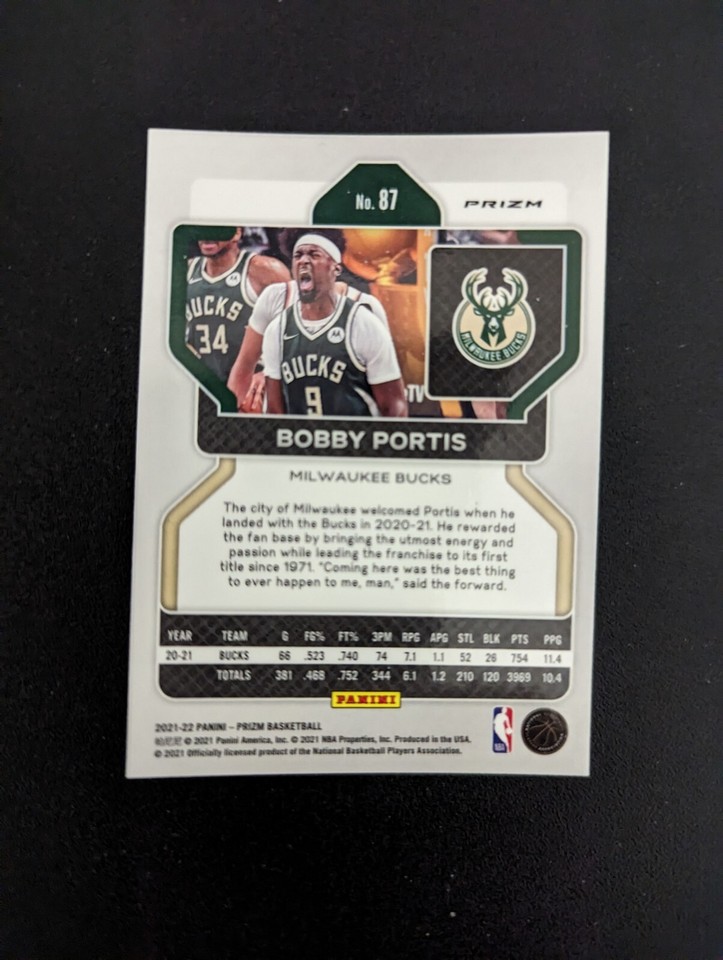Bobby Portis 2021-22 Panini Prizm Red White Blue RWB Milwaukee Bucks ...