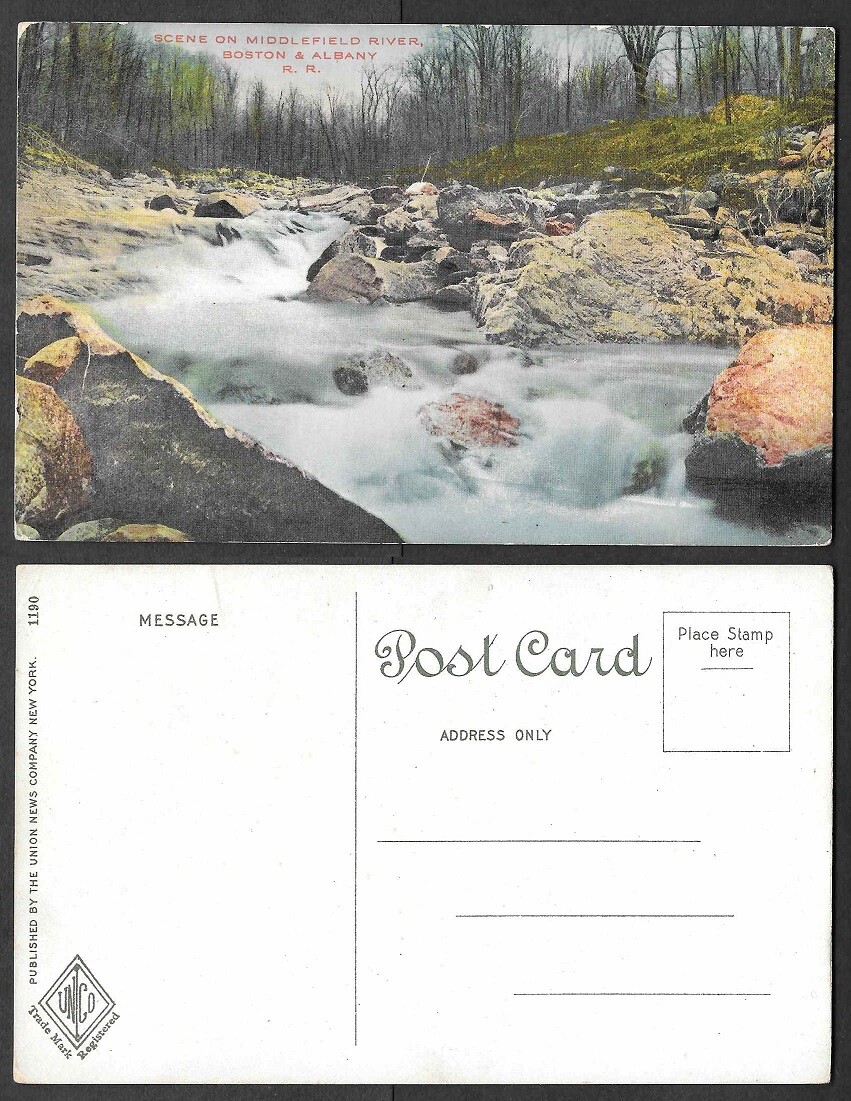 Old Postcard - Middlefield River, New York - Boston and Albany Railroad ...
