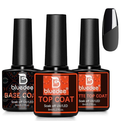 Gel Top & Base Coat with Matte or Shiny Finish - 3 bottles included ...