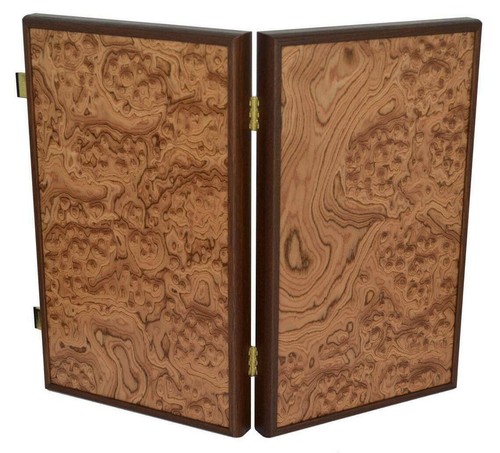 Manopoulos Traditional 15" Walnut root Backgammon Set Ivory Brown chips | eBay