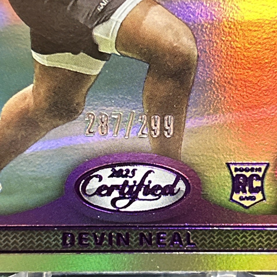 2025 PANINI CERTIFIED DEVIN NEAL PURPLE MIRROR /299 ROOKIE RC SAINTS | eBay