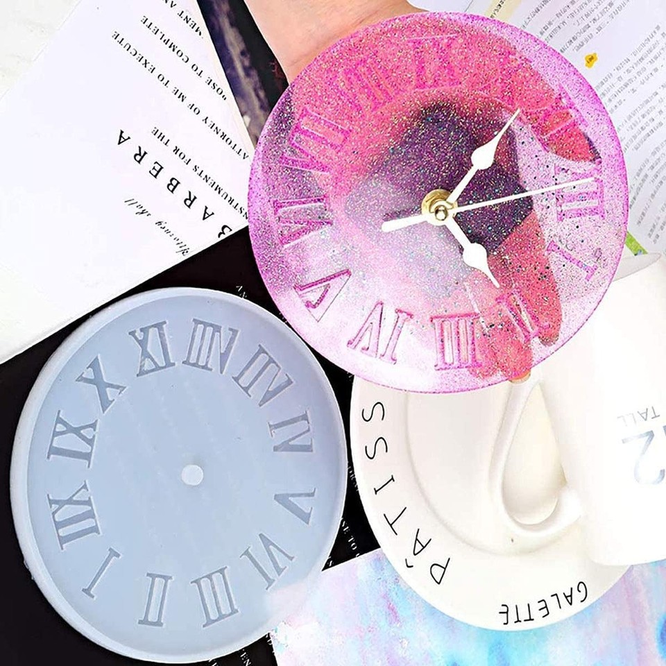 4 Pack Silicone Resin Clock Mold for Casting Epoxy DIY Jewelry Making ...