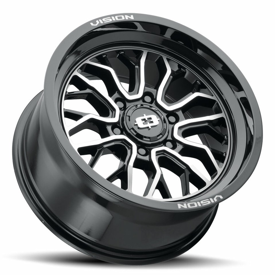 20x9 +12 Vision 402 Riot 6x139.7 Black Machined Rims (Set of 4) | eBay