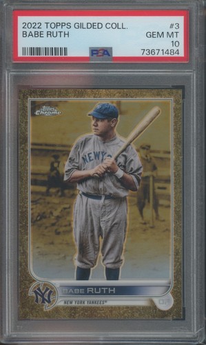 2022 Topps Chrome Gilded Collection Baseball Babe Ruth YANKEES #3 /99 ...