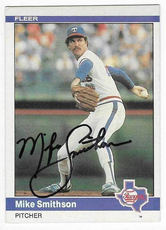 MIKE SMITHSON 1984 FLEER AUTOGRAPHED SIGNED # 428 TEXAS RANGERS | eBay