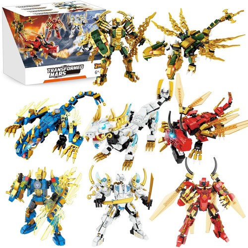 Elemental Dragon 2 in 1 Transformable Ninja Mech Warrior Building Toy ...