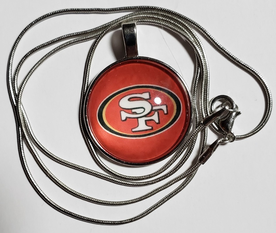 NFL-SAN FRANCISCO 49ERS--NEW-1" Diameter LOGO/CHARM and 24" SNAKE CHAIN ...