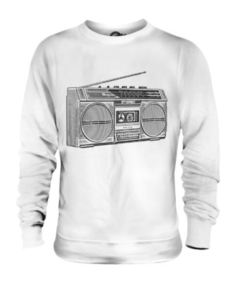 RETRO BOOMBOX UNISEX PRINTED FASHION SWEATER TOP SWAG HIPSTER 80S 90S ...