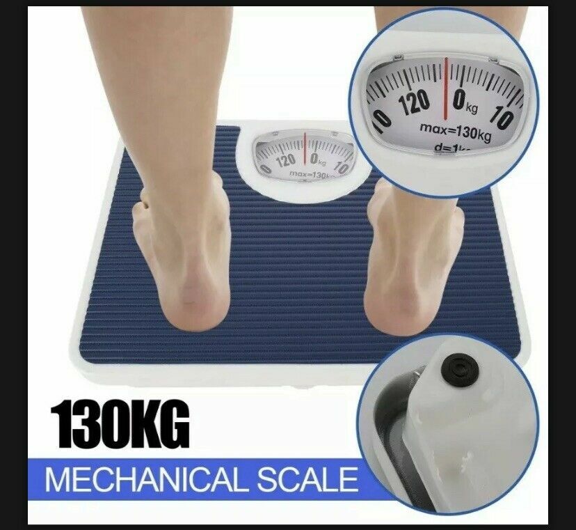 Mechanical Dial Bathroom Scales Weighing Scale Body Weight White 130kg ...