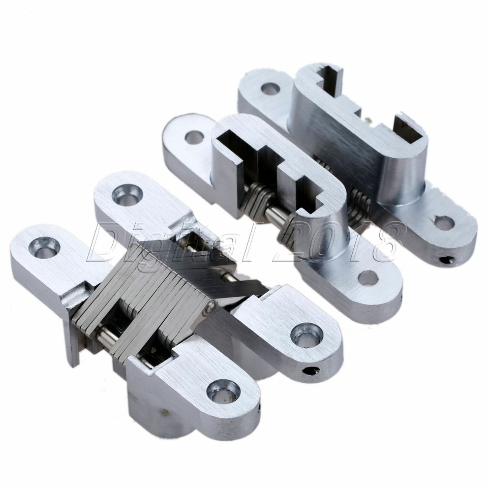 2 Pcs Elegant Heavy Duty Foldable Consealed Cross Door Hinges Stainless ...