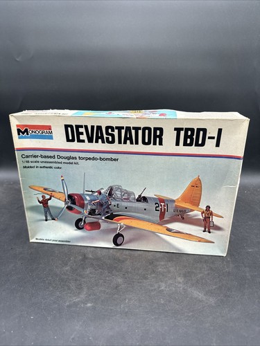 Vintage Monogram #7575 Devastator TBD-1 Torpedo Bomber 1/48 scale Open ...