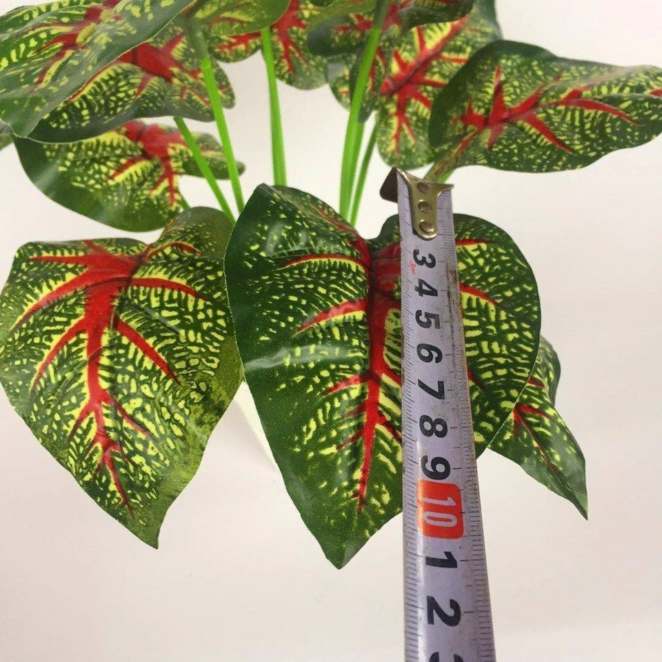 Office Decor Bonsai Simulation Silk Cloth Plastic Leaves Realistic ...