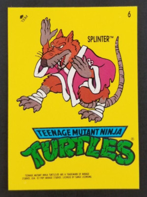 Splinter 1989 Teenage Mutant Ninja Turtles Topps Sticker Card #6 (NM ...