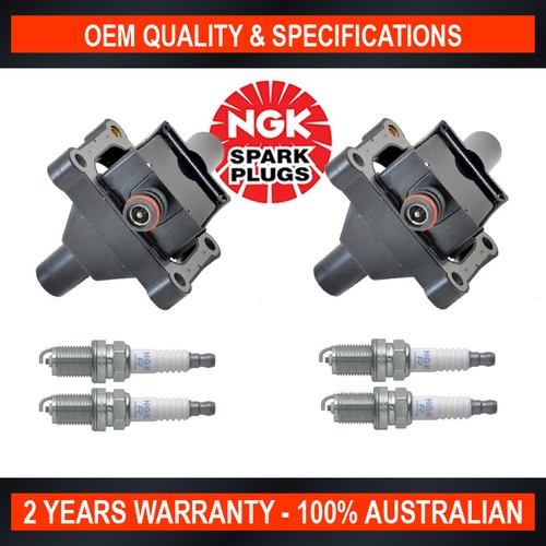 2x Ignition Coil w/ 4x NGK Spark Plugs for Mercedes Benz C180 C200 ...