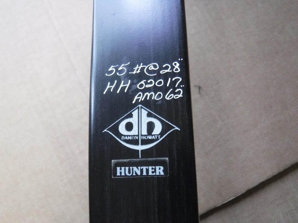 Damon Howatt hunter recurve bow 55# at 28 AMO 62 very nice condition ...