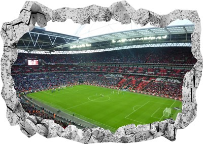 Wembley Stadium Football Club 3D Smashed Wall Sticker Poster Decal Art ...