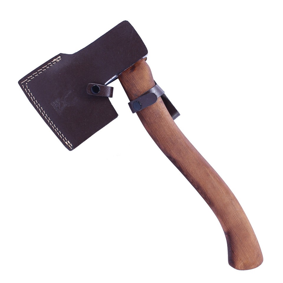 TheBoneEdge 16" Hunting Axe Wood Handle Steel Polish Blade With Sheath ...