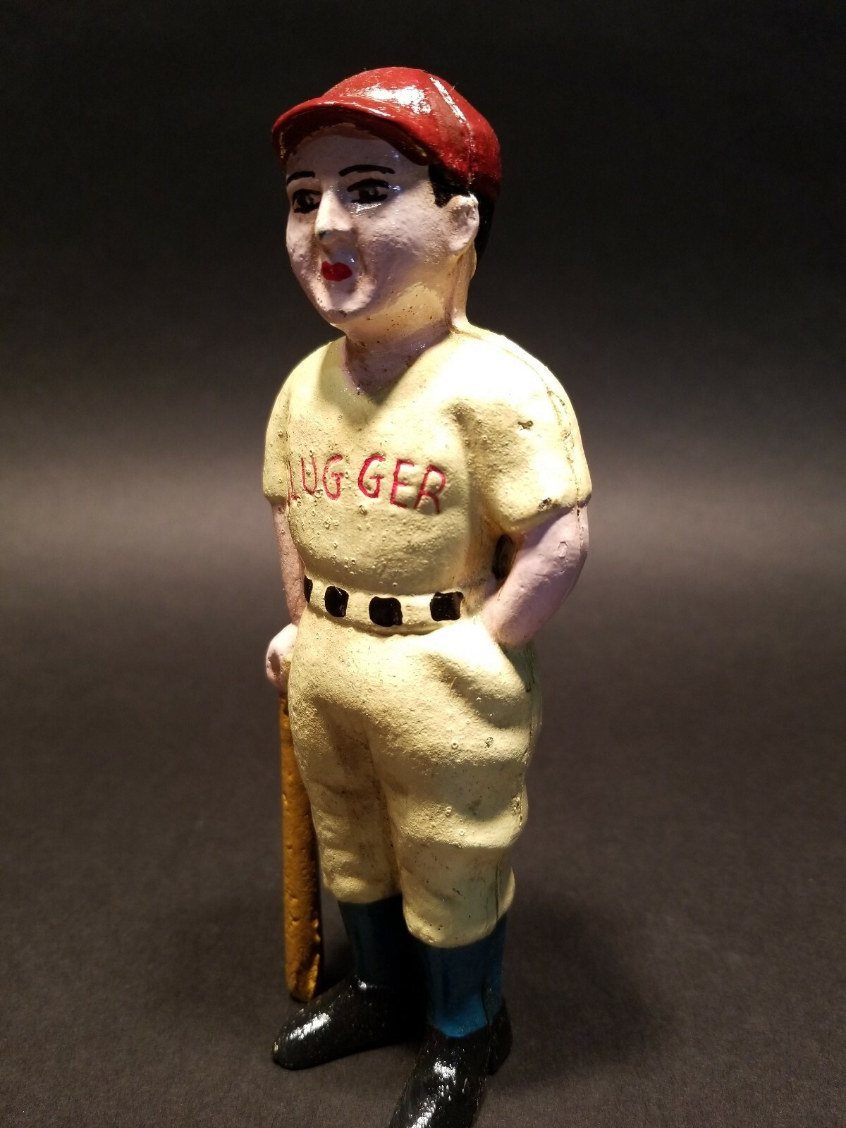 Antique Vintage Style Cast Iron Slugger Coin Bank Baseball Player | eBay