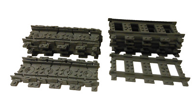 Lego® CITY TRAIN Tracks DK GRAY 9V Railway 7896 60205 Set 4 FLEX 6 ...