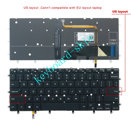 New For Dell Inspiron 15 7547 7548 XPS 13 9360 9343 9350 Keyboard US ...