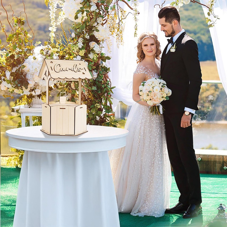 Wishing Well Wedding Card Box for Reception Wood Gift Card Box for ...
