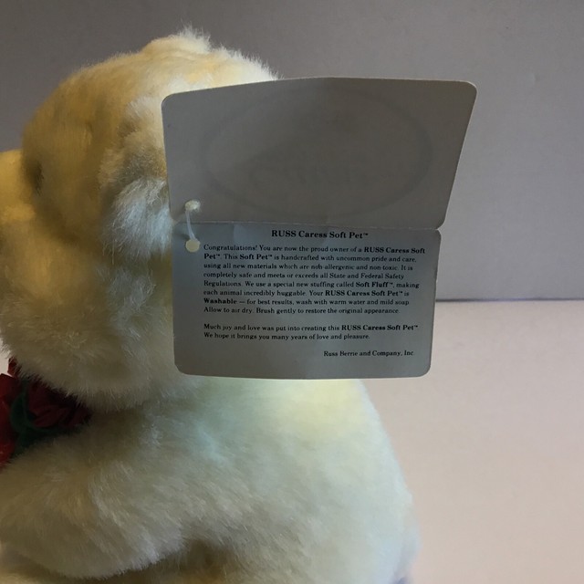 Rare Vintage Russ Caress 8" Rosebud Jr. Soft Pets Stuffed Plush Toy ...