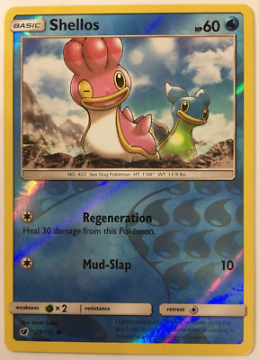 POKEMON SHELLOS 29/111 CRIMSON INVASION COMMON REVERSE HOLO NEAR MINT ...