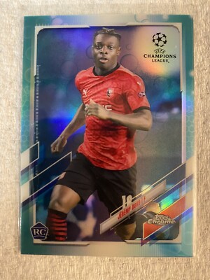 2020-21 Topps Chrome UCL Aqua Bubbles Refractor Jeremy Doku #2 Rookie ...