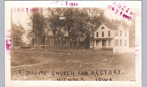 ST MARYS CHURCH RECTORY nichols ia real photo postcard rppc iowa | eBay