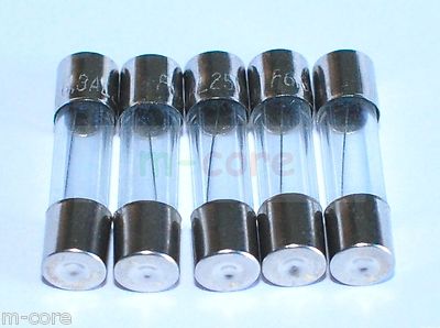 Fuse 6.3A / 250V (F6.3A/250V) Fast Blow Glass F6.3AL250V 20x5mm 5, or ...