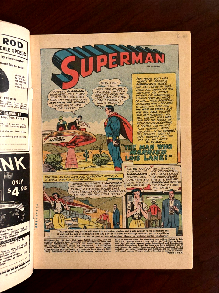 Superman #136 (DC Comics 1960) Silver Age Lois Lane Al Plastino 4.0 VG ...