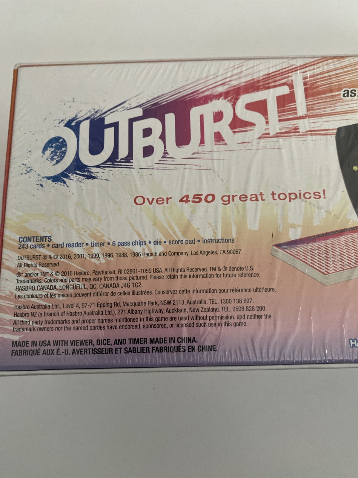 Hasbro Gaming Outburst The Explosive Game of Top 10 Lists (C0419) for ...