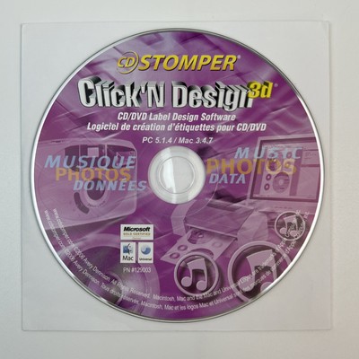 CD Stomper Click'N Design 3D CD Label Design Software for PC and Mac PN ...