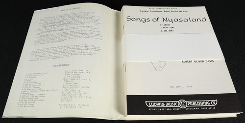 Songs Of Nyasaland Sheet Music Score Ludwig Suite Symphonic Albert ...