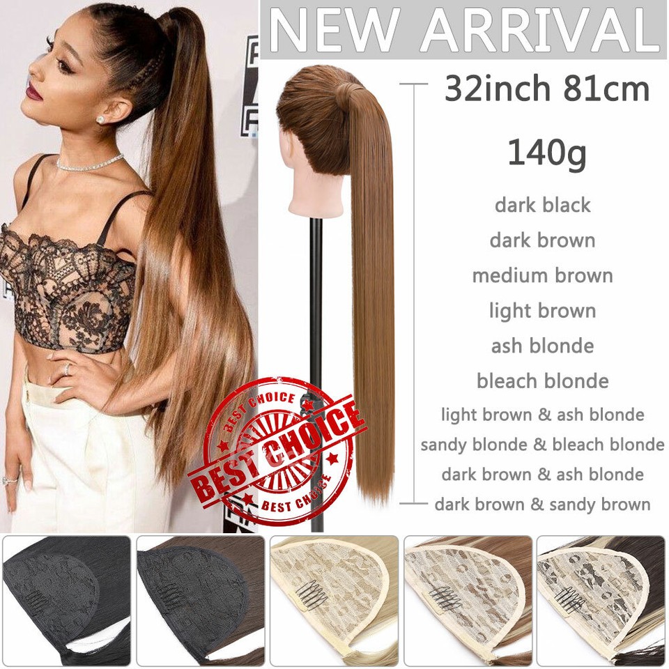 US Real Thick Hair Wrap Around Ponytail 1Pc Clip In Pony Tail as human ...