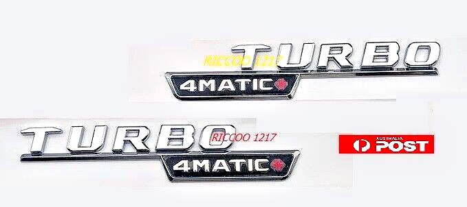 turbo 4Matic badges x 2 for Mercedes Benz 14 x 3cm CLA E S A B AMG ...